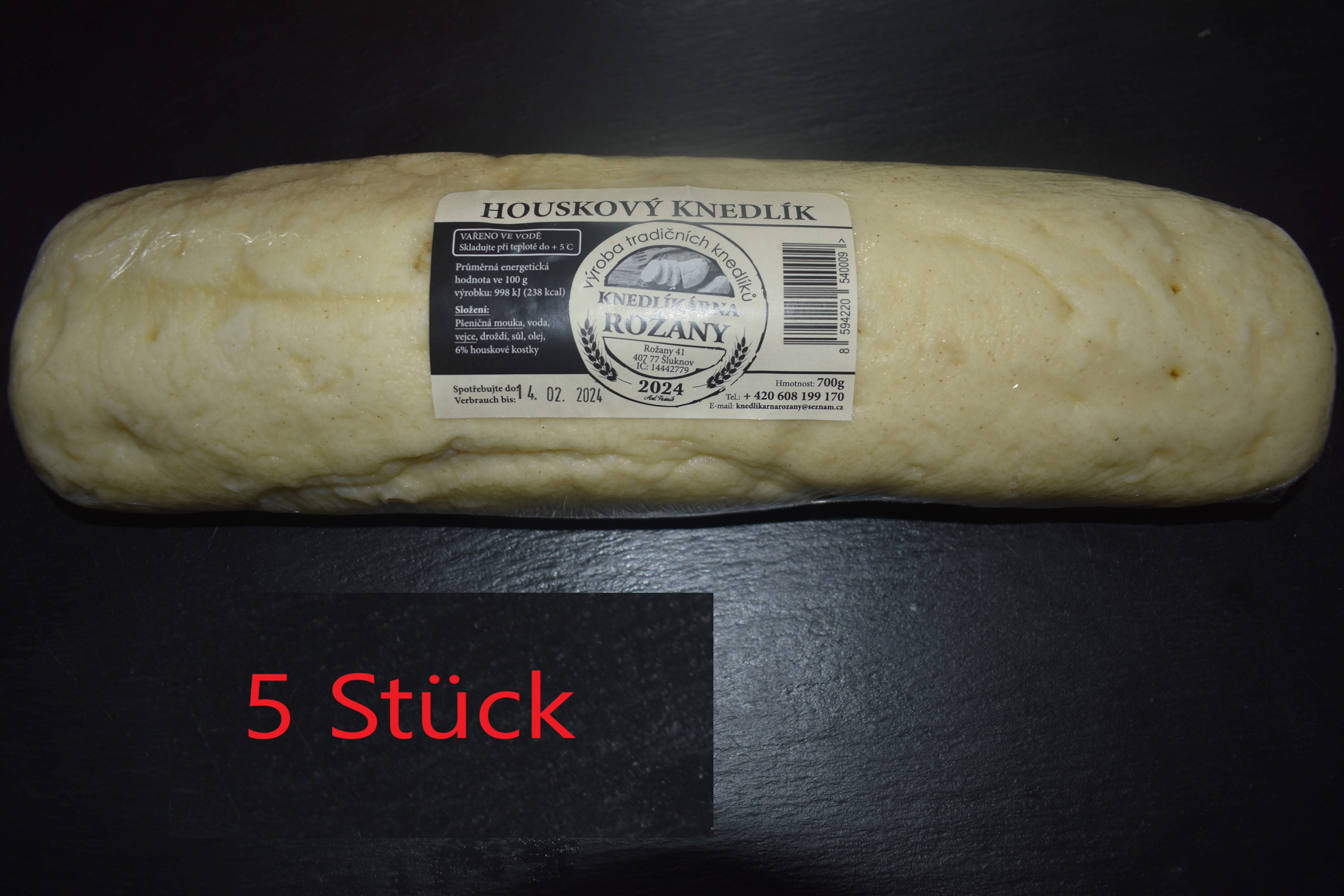 5 Stück Original Böhmische Knödel Servierfertig 700g aus Traditionsbäckerei | SW10130